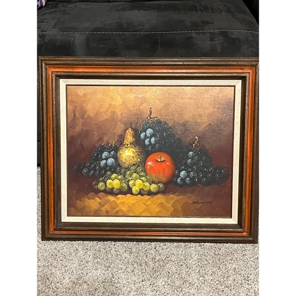 J. Remstedt | Art | Vintage J Remstedt Oil Painting Framed Fruit Still ...